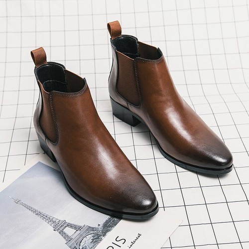Office Shoes for Men Genuine Leather Casual Boot Retro Couple Ankle ...