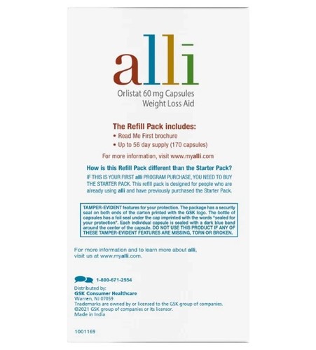 alli Diet Weight Loss Supplement Pills 60Mg Capsule 170 Count NEW Exp ...