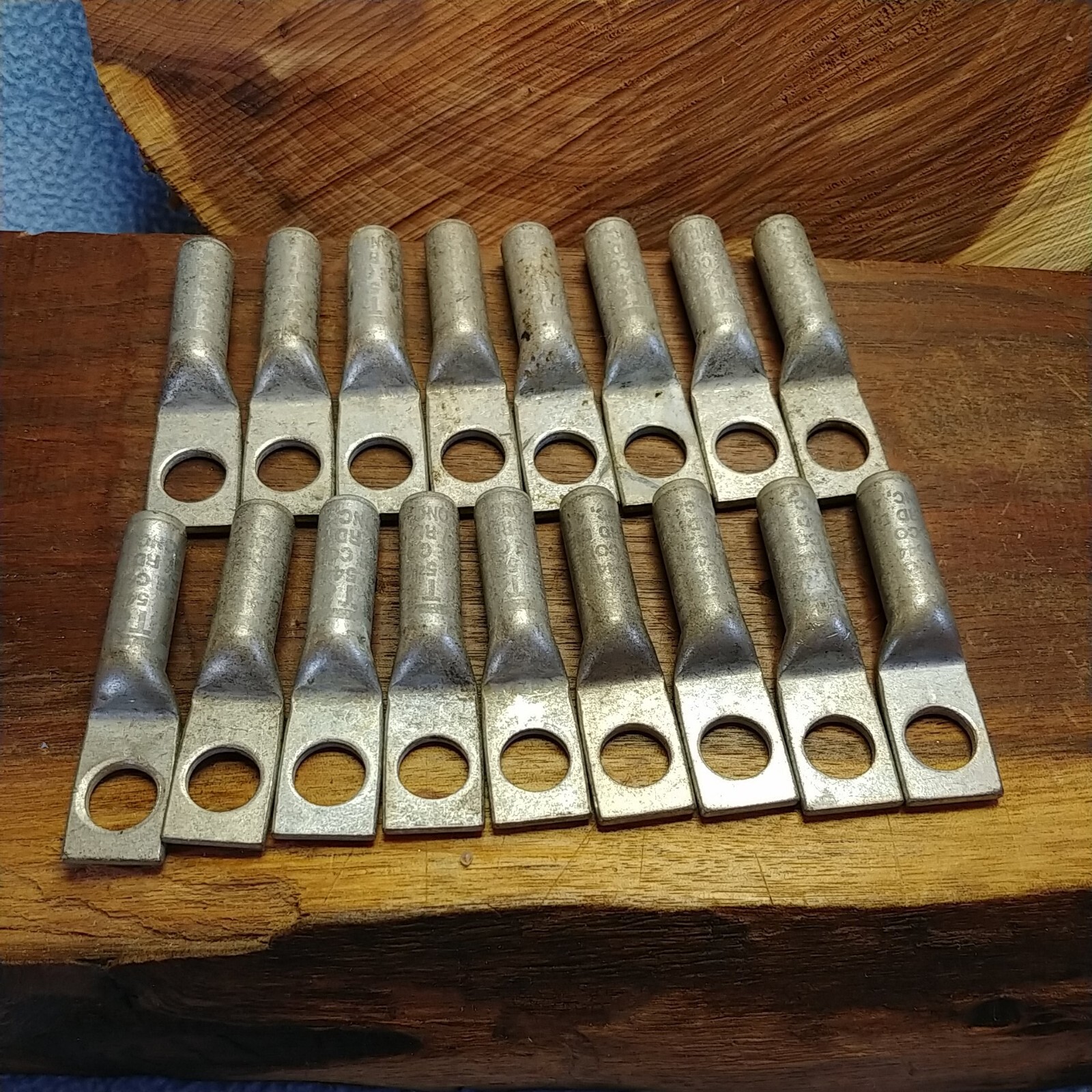 (17) 54440 1-hole Copper Long Barrel Lugs 3/8" Bolt Gray Code 29R | eBay