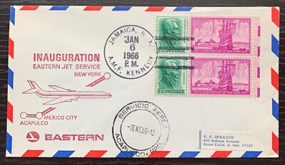 1966 AIRMAIL INAUGURATION EASTERN JET SERVICE NEWYORK-ACAPULCO MEXICO ...