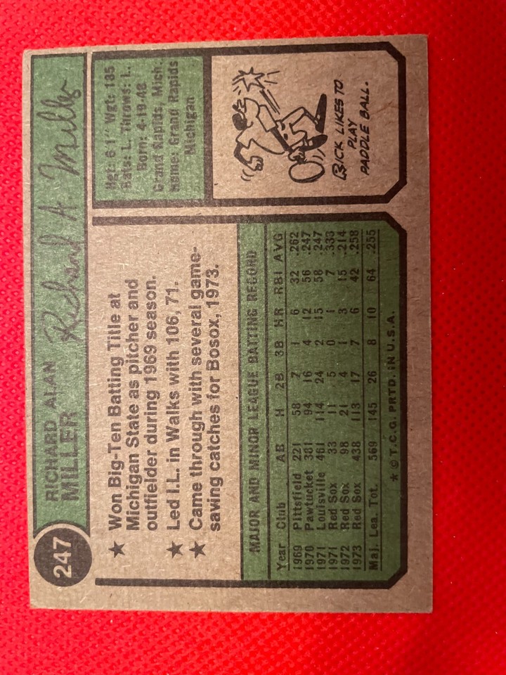 1974 topps # 247 rick miller C | eBay