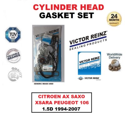 VICTOR REINZ HEAD GASKET SET for CITROEN AX SAXO XSARA PEUGEOT 106 1.5D ...