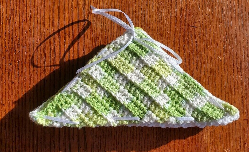 Lot of 4 New Neon Green & White Handmade-Crocheted 100% Cotton Dish ...
