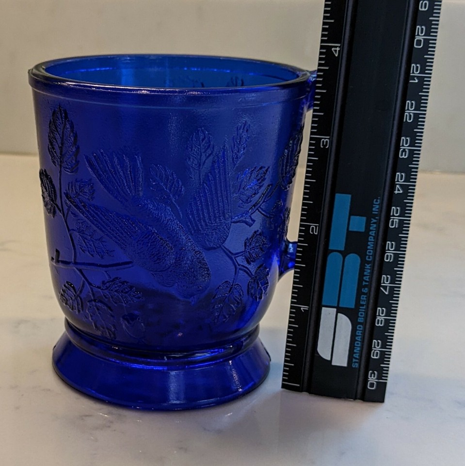 Mosser Glass Robin in Tree Cobalt Blue Child's Mug Cup After Bryce ...