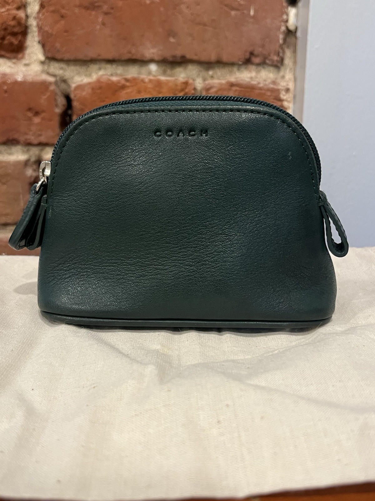Rare Vintage Coach Forest Green Mini Dome Pouch Walle… - Gem