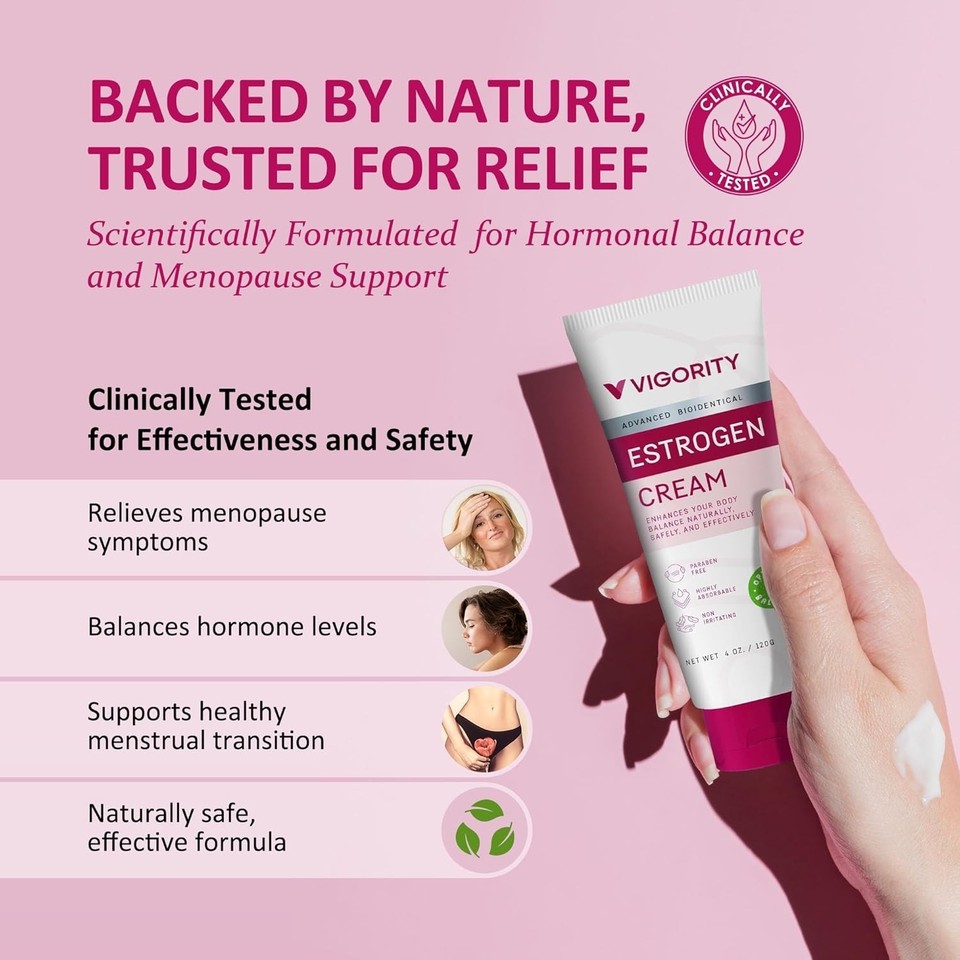 Estrogen Cream For Women, Natural Bioidentical, 3-Month Supply(4 Oz ...