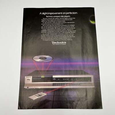 Technics SL-P2 CD Player 1985 Vintage Print Ad 8"x11" retro electronics ...