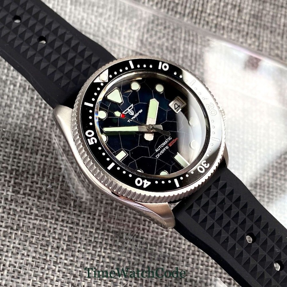 Tandorio Automatic Men's Watch 20ATM Diver 37mm NH35 Mother of Pearl ...