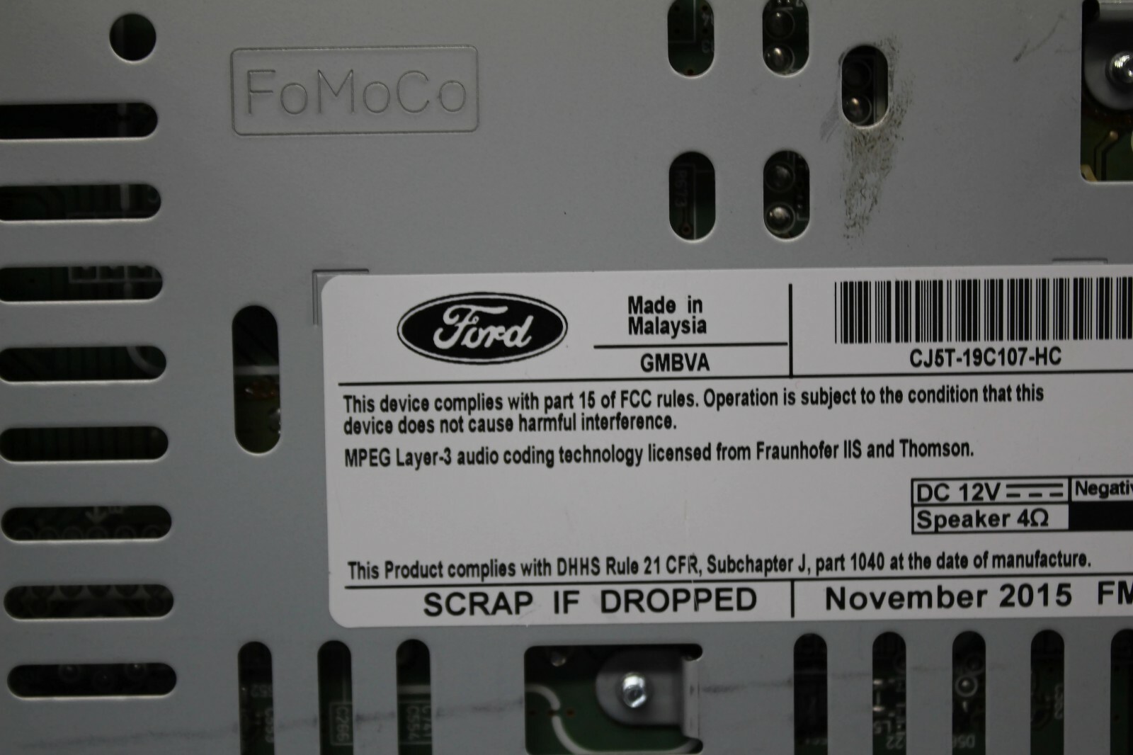 2012-2014 Ford Escape Radio Receiver Cd Mechanism Player CJ5T-19C107-HC ...