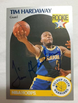 TIM HARDAWAY signed auto Rookie Card !! 1990-91 Hoops #113 R signature ...