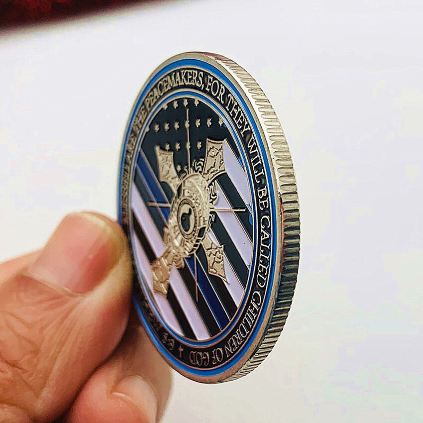 10PCS Prayer A Thin Blue Line Police Officer Coin Law Enforcement ...