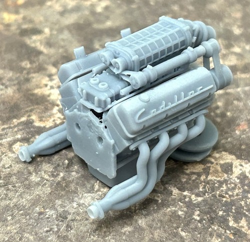 Resin “Cadillac Supercharged” Big Block Engine for scale model cars, 1/ ...