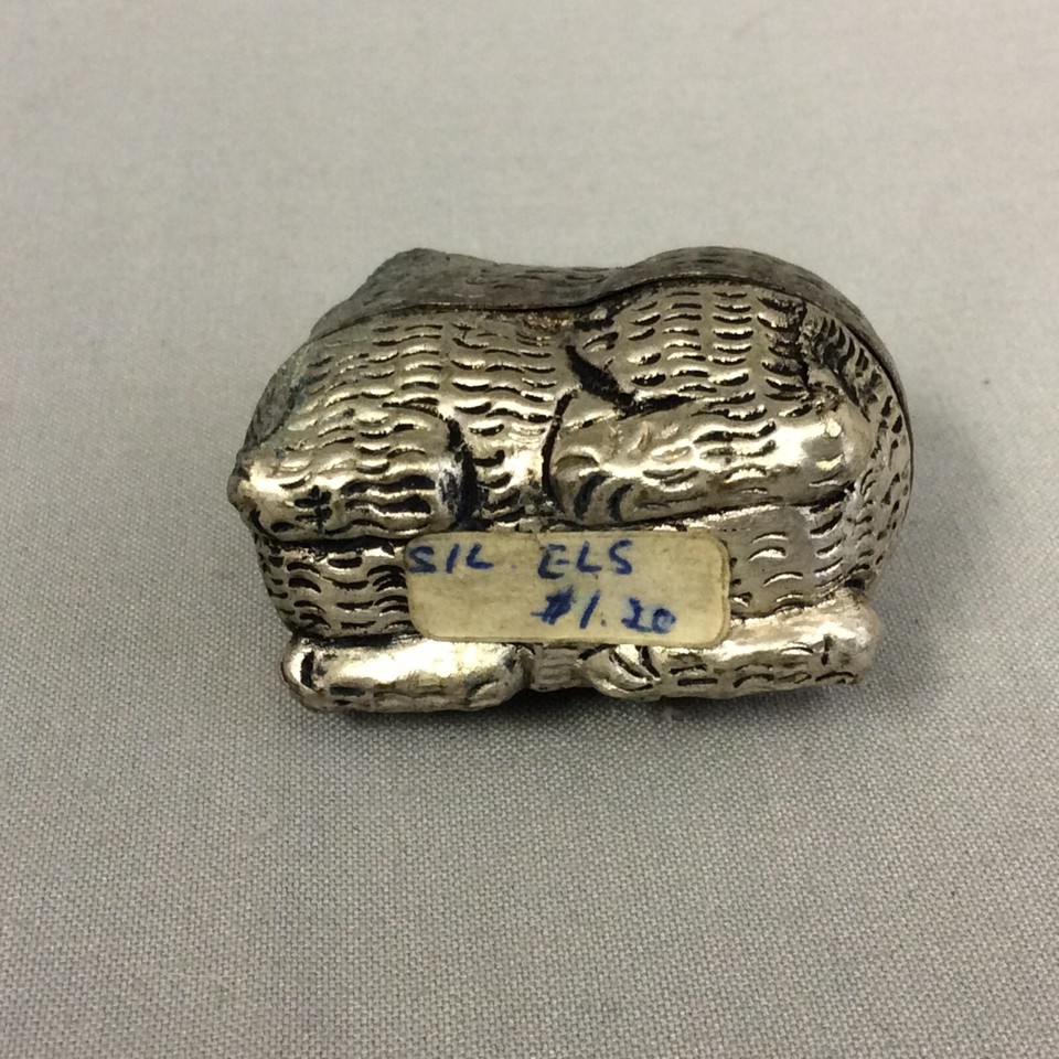 Lot 5 Small Silver Tin Animal Boxes Vintage Chinese Scent Candy Nut ...