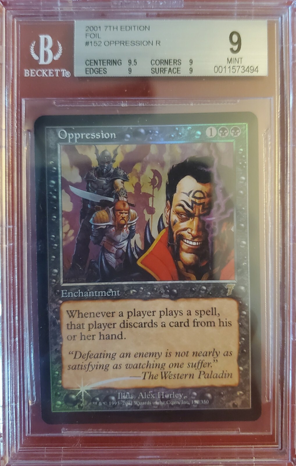 MTG Oppression Foil, 7th Edition Foil Rare. Pop Report Of 3! | eBay