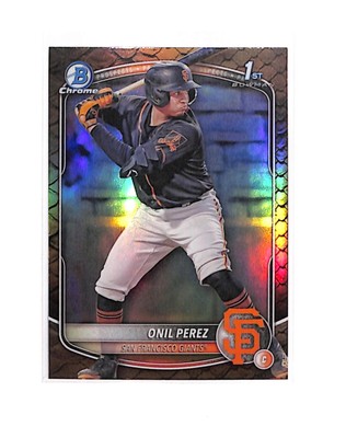 2025 Bowman Baseball Onil Perez 1st Chrome Reptilian Refractor #BCP-134 ...