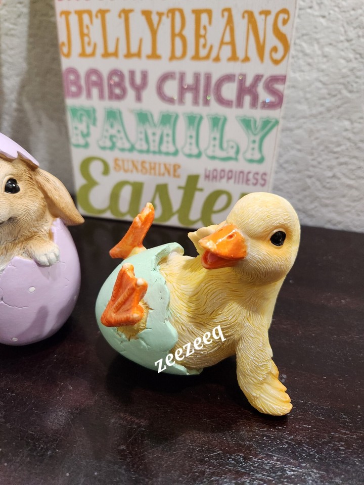 Easter Martha Stewart Duck Rabbit in Egg Shells Figurines Tabletop ...