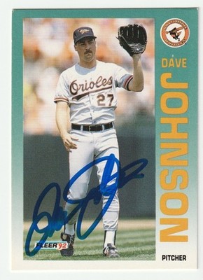 Dave Johnson Signed 1992 Fleer Card #12 Auto Baltimore Orioles ...