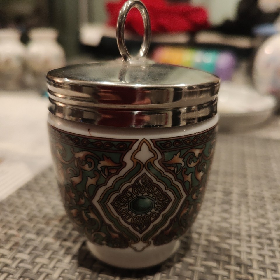 Royal Worcester Std. Size Egg Coddler, "Jaipur Elephants", Boxed ...