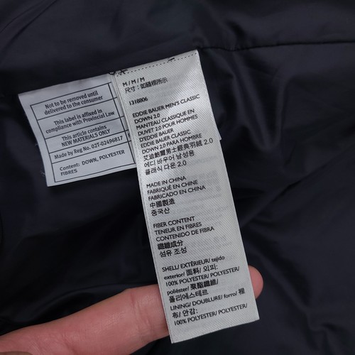 Eddie Bauer Jacket Mens Medium Black Classic Down 2.0 Puffer EB 650 | eBay
