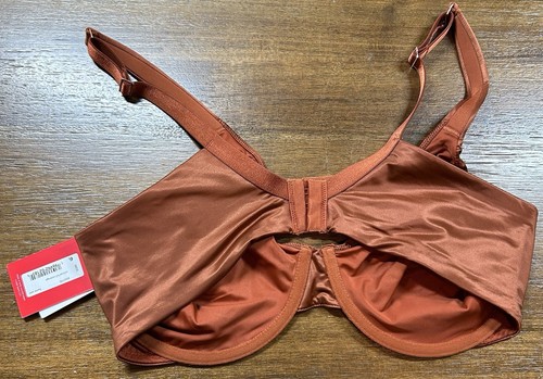Spanx Unlined Full Coverage Satin Bra 36DD Burnt Rust Seamless 30077R ...