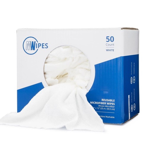 Microfiber Rags in A Box (400 Count) - Mwipes - 10" x 12" Reusable ...