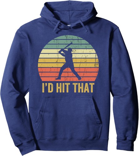 Vintage Baseball Player Funny Id Hit That Batter Unisex Hooded ...