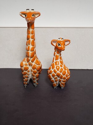 VTG Pair Artesania Rinconada Orange Clay Giraffes Figurines - Handmade ...