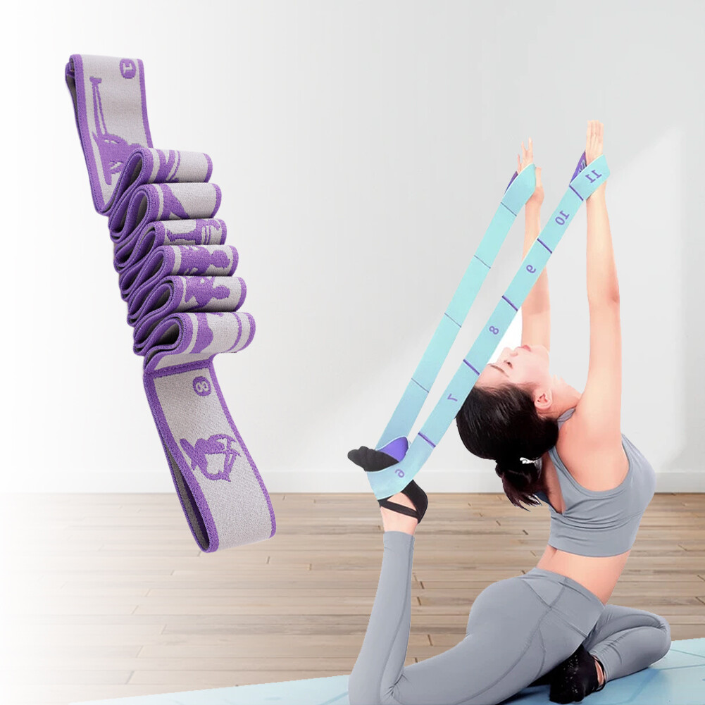 Yoga Resistance Band 8 Grid Multifunction for Stretching Physical ...