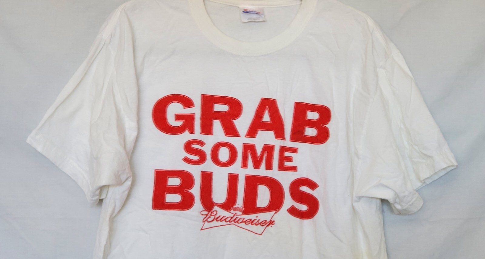 Vintage Grab Some Buds Budweiser Beer Logo T Shirt Me… - Gem