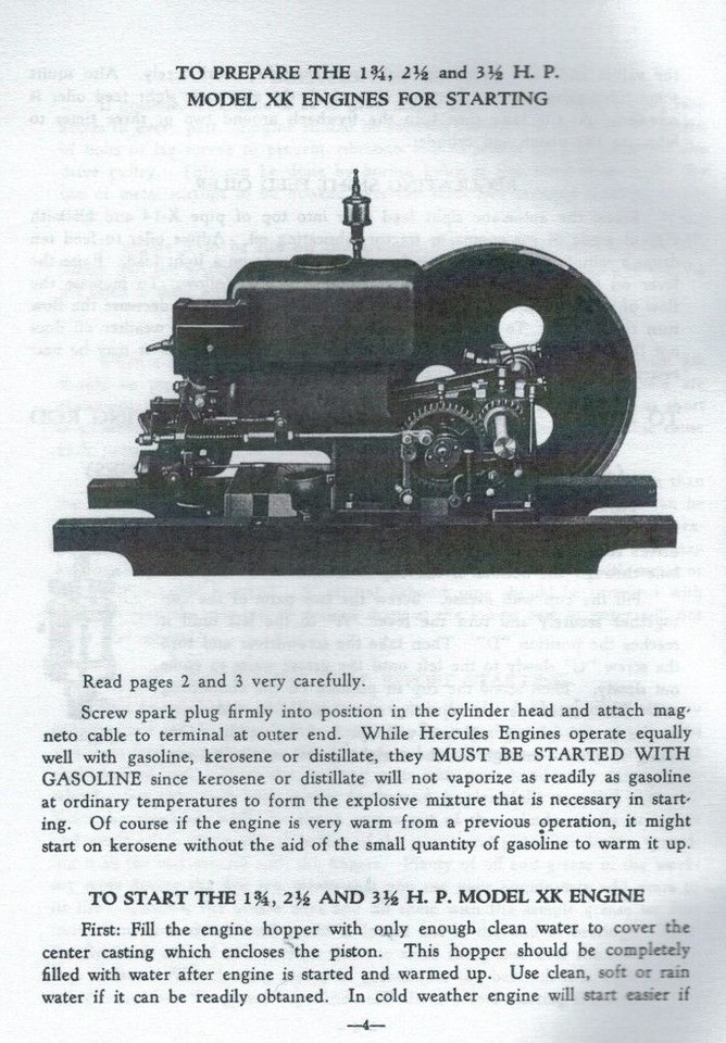 Hercules Model XK XI Engine Instruction Repair Book Gas Motor Flywheel ...