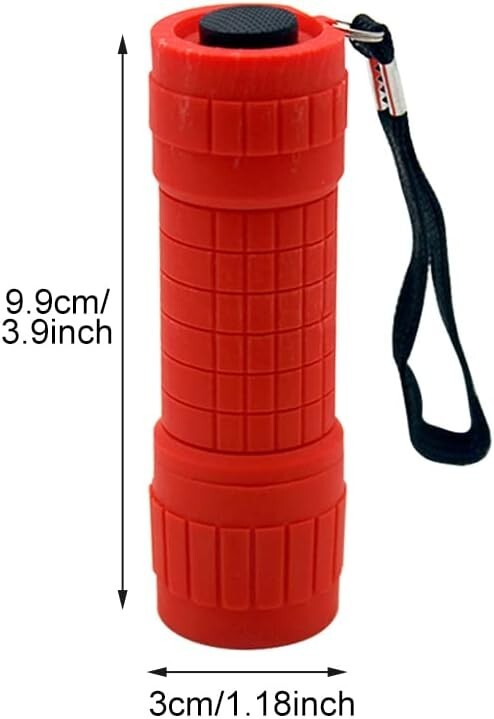 Light Torch Red 9 LED Mini Torch Camping Hiking Cover Rubber | eBay