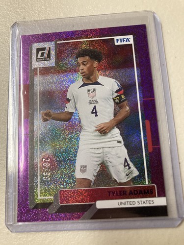 Tyler Adams 2022-23 Donruss FIFA Purple Sparkle SP 28/99 Card #173 USA ...