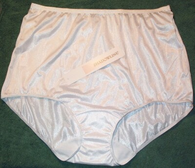 3 Pair Size 6 White 100% Nylon Full Brief ShadowLine W/ Cotton Crotch ...