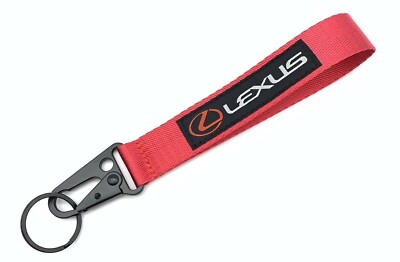 JDM LEXUS RED Racing Keychain Metal key Ring Hook Strap Lanyard Nylon ...