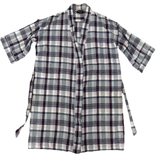 Vintage Christian Dior Robe Plaid Fleece Robe Pockets Belt One Size XL ...