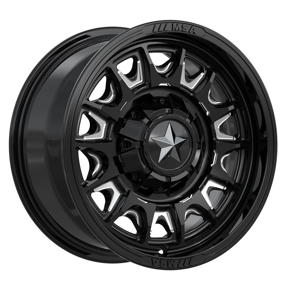 MSA Commander 15" Wheels Gloss Black/Milled 35" BDC Tires Textron ...