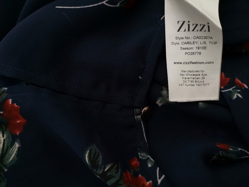 ZIZZI Womens Tunic Blouse 22/24 (50) Navy Blue Long Sleeve Round ...