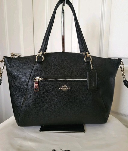 Coach Prairie Satchel Shoulderbag Pebble Leather Black / Silver 34340 ...