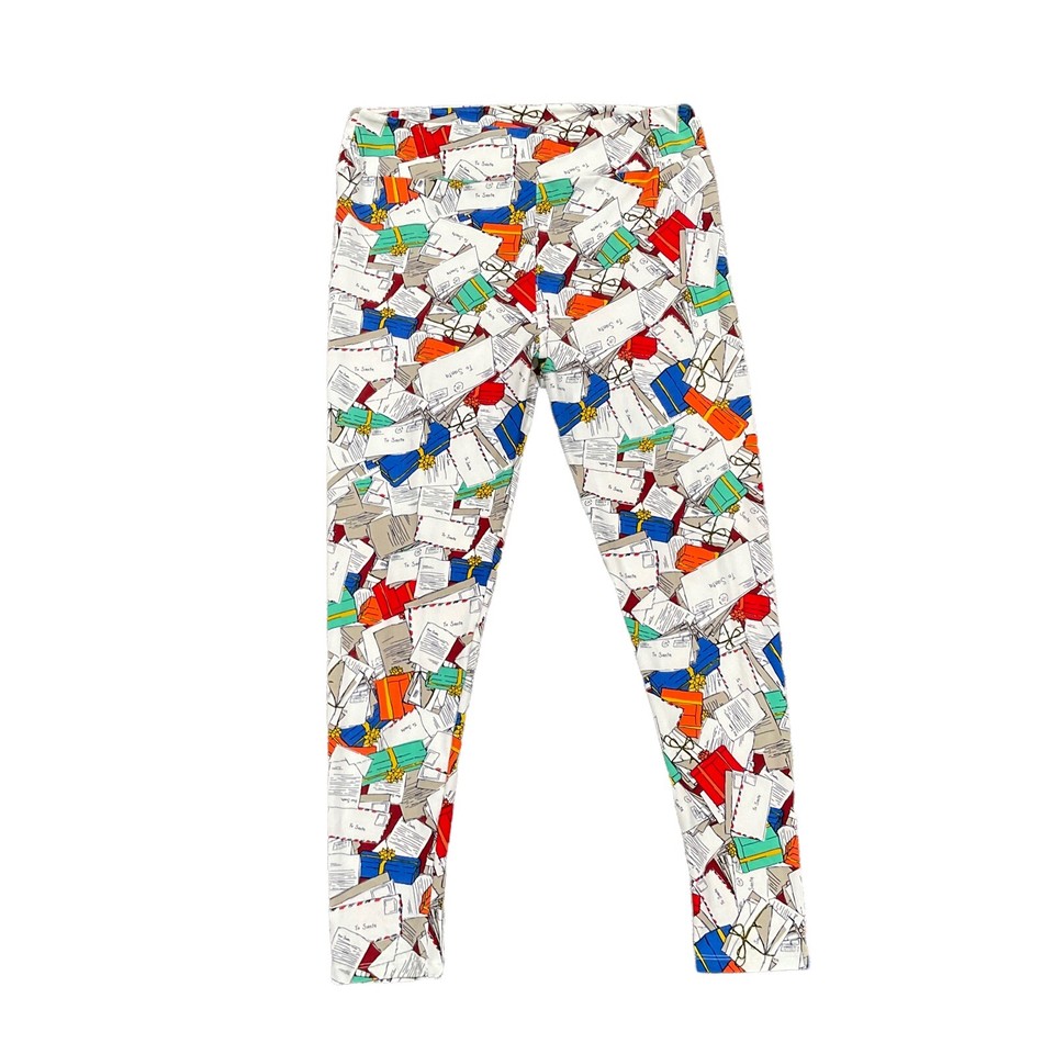 Lularoe TC2 Christmas Leggings Size 18 Plus Tall Curvy Letters to Santa ...