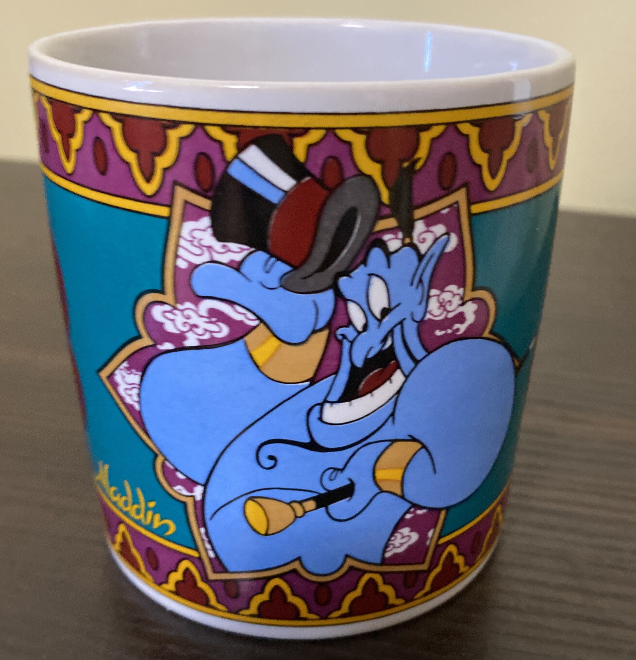 VTG Disney Aladdin Cup Jasmine Genie & Abu Coffee Mug Ceramic Vintage ...