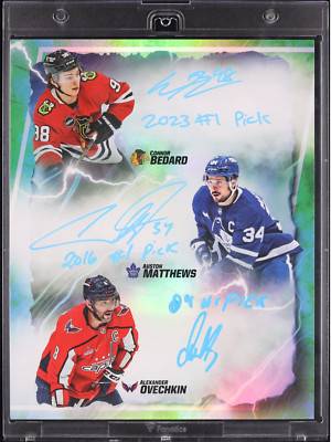 2025 Fanatics Emanate NHL Alex Ovechkin Bedard Matthews TRIPLE AUTO 1/1 ...