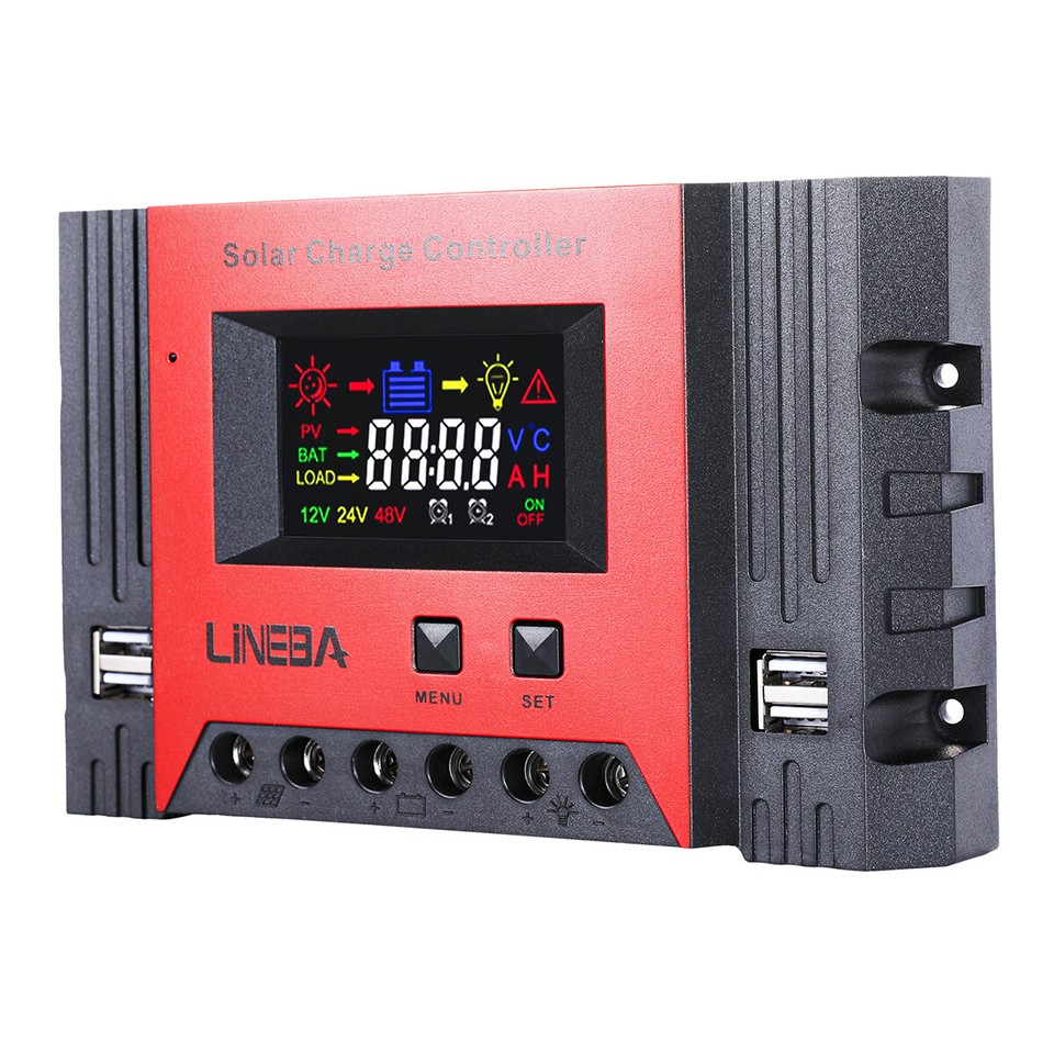100A/60A/30A 12V/24V/36/48V PWM Solar Charge Controller Solar Panel PV ...