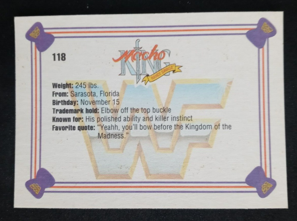 1991 Classic WWF Macho Man King Randy Savage #118 | eBay