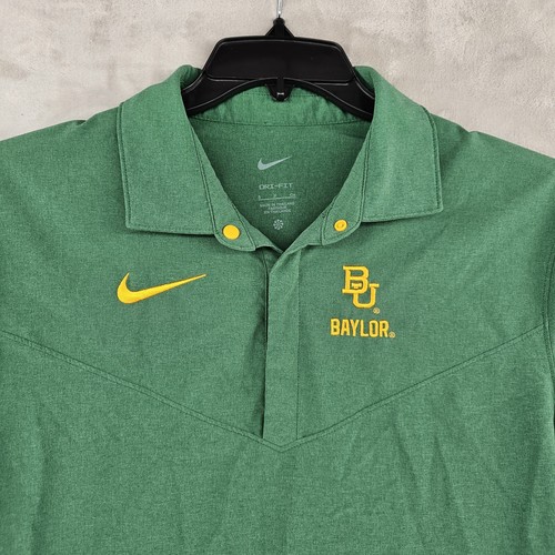 Nike Baylor On Field Performance Polo Shirt Mens Small Green Dri-fit | eBay