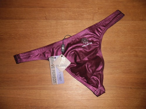 Men X Large Brave Person Metallic PVC Red Thong G String T Back ...