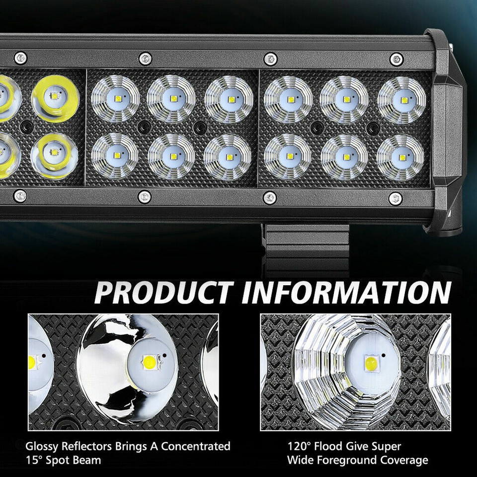 28inch Led Light Bar Dual Row Flood Spot Work Driving Lamp UTE Truck ...