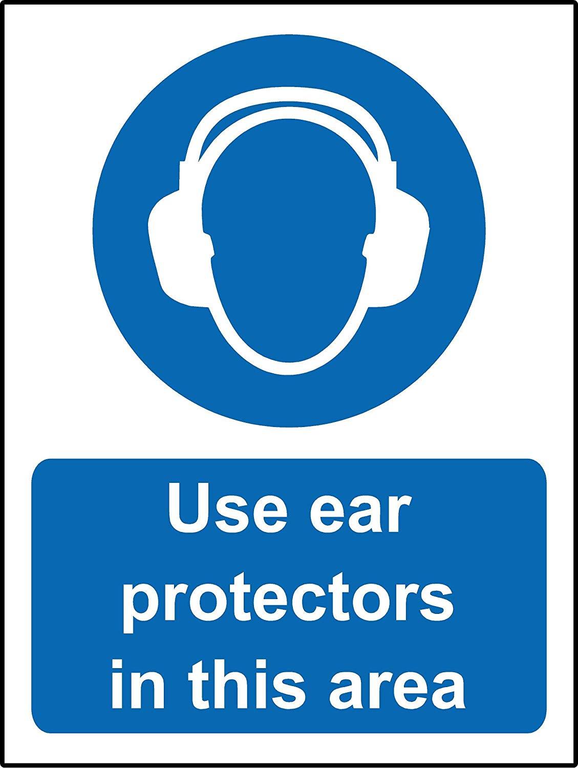 Mandatory signs Use ear protectors in this area Safety sign | eBay