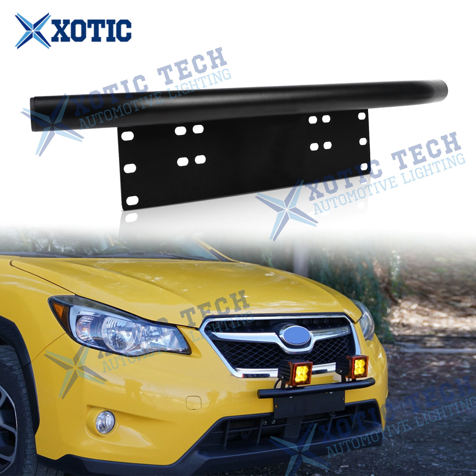 Front Bumper Bull Bar License Plate Bracket LED Light Holder Universal ...