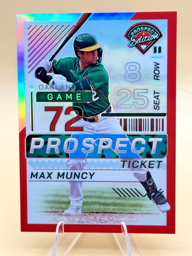 Max Muncy 2024 Panini Prospect Edition Red Prizm #'d 131/199 Athletics ...