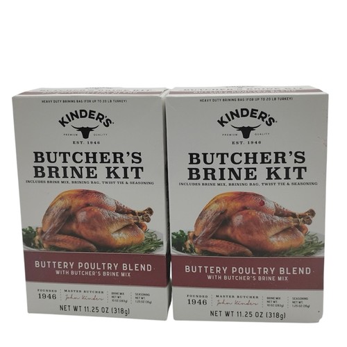 Kinder's Butcher's Turkey Brine Kit With Bag Buttery Blend 11.25 oz 2 ...